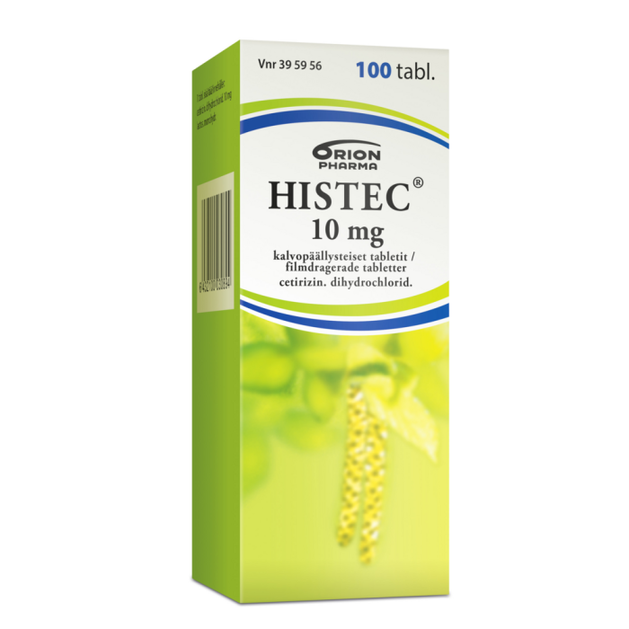 HISTEC 10 mg 100 fol tabletti, kalvopäällysteinen | Olo-apteekki