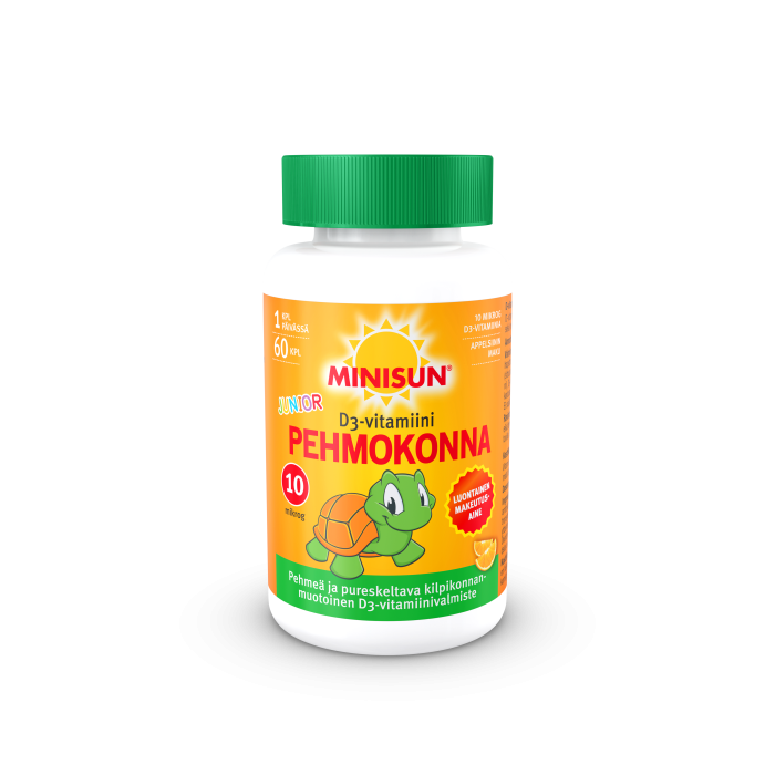 Minisun D-vitamiini Pehmokonna Junior 10 mikrog 60 kpl pureskeltava ...