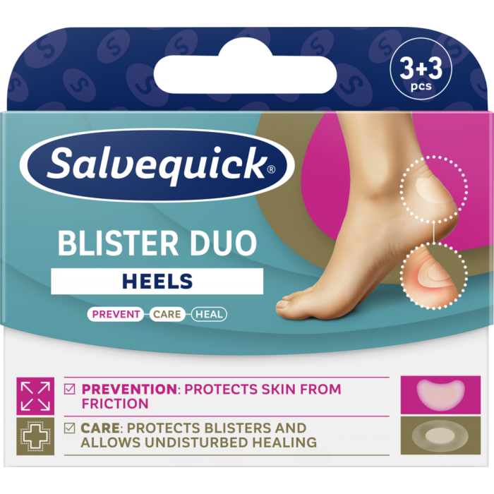 Salvequick Duo Heels rakkolaastari 6 kpl | Olo-apteekki