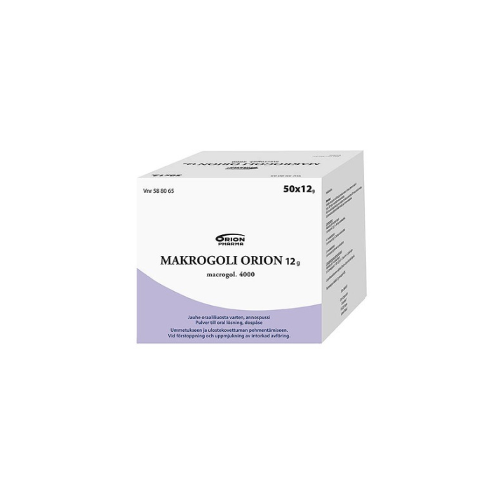 MAKROGOLI ORION 12 g 50 x 12 g jauhe oraaliliuosta varten, annospussi ...