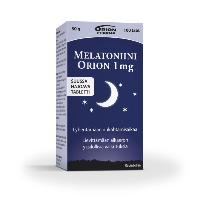 Melatoniini Orion 1 mg 100 tabl suussa hajoava - Melatoniini ...