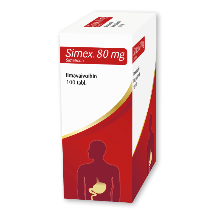 Simex 80 mg purutabl simeticon 100 fol | Olo-apteekki