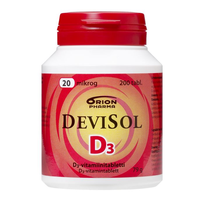 Devisol 20 mikrog 200 tabl imeskelytabletti - D-vitamiini - Vitamiinit - Vitamiinit ja ...