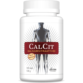 CalCit kalsiumsitraatti + D3-vitamiini 500mg/15mikrog 100 tabl | Olo ...